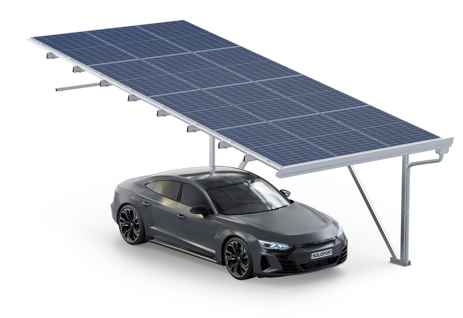 Tillbyggd carport med solceller SPG5-A inkl. 12 solcellsmoduler och ...